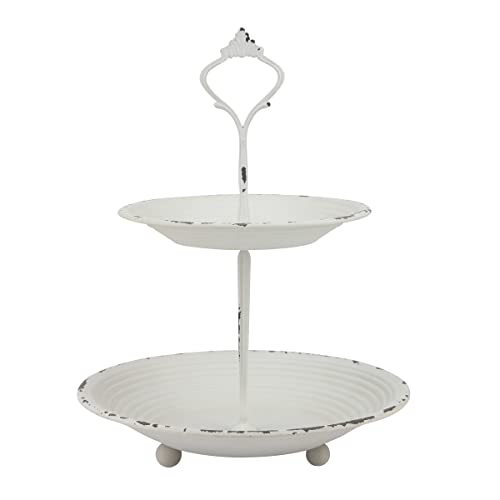 Stonebriar 2 Tier Trinket Tray with Attached Handle, 9.8", 9.8 x 7.6