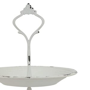 Stonebriar 2 Tier Trinket Tray with Attached Handle, 9.8", 9.8 x 7.6