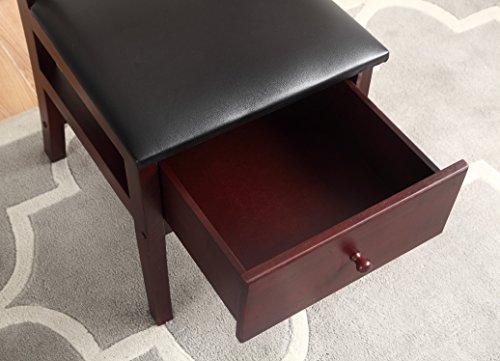 Proman Products Manchester Chair Valet VL36142 with Drawer, Hanger, Trouser Bar and Tie & Belt Bar, 18" W x 23" D x 44" H, Mahogany Finish