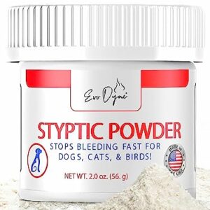 Styptic Powder for Dogs, Cats, and Birds (2 oz) by Evo Dyne | Fast-Acting Blood Stop Powder for Pets | Quick Stop Bleeding Powder for Dog Nail Clipping, Grooming, Cuts and More (1-Pack)