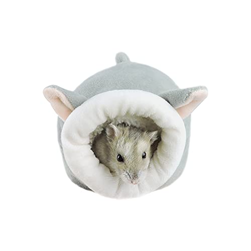 WishLotus Hamster Bed, Mini Soft and Warm Hamster House Cute Non-Slip Hamster Sleeping nest Small Animals Bedding House for Dwarf Hamsters, Mini Hedgehogs and Small Pets (Grey)