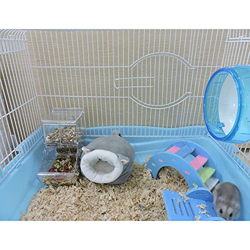 WishLotus Hamster Bed, Mini Soft and Warm Hamster House Cute Non-Slip Hamster Sleeping nest Small Animals Bedding House for Dwarf Hamsters, Mini Hedgehogs and Small Pets (Grey)