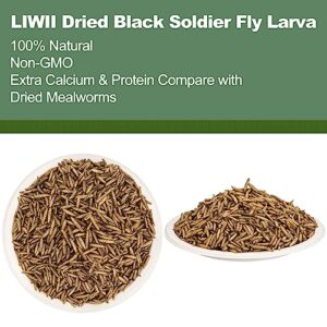 LIWII Dried Black Soldier Fly Larva-2 Pack of 11 lbs-100% Natural BSF Larvae-85XMore Calcium Than Mealworms - High Calcium Treats for Chickens, Birds, Reptiles, Hedgehog, Geckos, Turtles