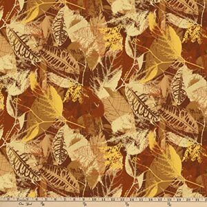 Artist's Fall Leaves Anti-Pill Premium No-Sew Throw Fleece Fabric Kit (50x60)