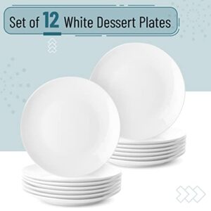 BTaT- White Dessert Plates, Set of 12, Small Plates for Appetizers, Small Plate, Small Appetizer Plates, Small White Plates, Dessert Plates Porcelain, Plates, White Plates