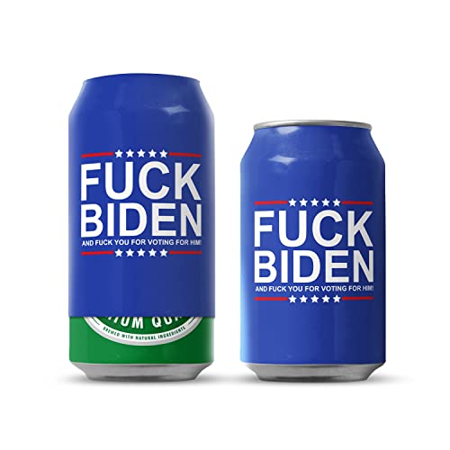 Beersy Silicone Sleeve Beer Can Cover - Insulated Can Sleeve - Novelty Disguise for Outdoor Events, Golf, Parties, Concerts,Tailgating - Hide a Beer To Look Like Soda, Fits 12 oz Cans (Fuck Biden)