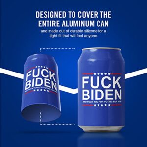 Beersy Silicone Sleeve Beer Can Cover - Insulated Can Sleeve - Novelty Disguise for Outdoor Events, Golf, Parties, Concerts,Tailgating - Hide a Beer To Look Like Soda, Fits 12 oz Cans (Fuck Biden)