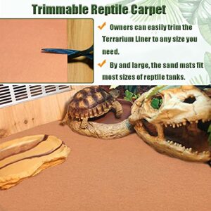 Tfwadmx Lizard Reversible Reptile Carpet 39" x 20" Terrarium Substrate Bedding Liner Reptile Cage Mat Supplies Pet Habitat Soft Mat for Bearded Dragon Tortoise Leopard Gecko Snake