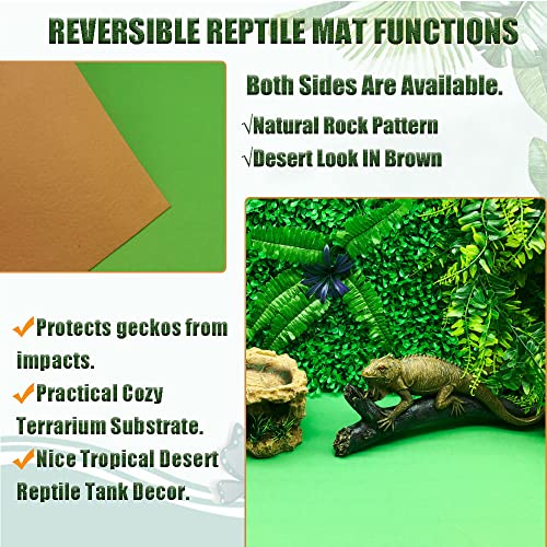 Tfwadmx Lizard Reversible Reptile Carpet 39" x 20" Terrarium Substrate Bedding Liner Reptile Cage Mat Supplies Pet Habitat Soft Mat for Bearded Dragon Tortoise Leopard Gecko Snake