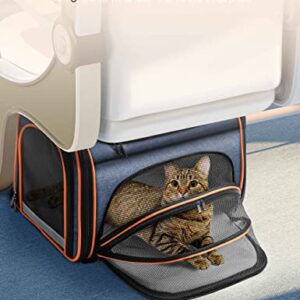 Cat Carrier, Meowant Airline Approved Pet Carrier, 3 Sides Expandable Dog Carrier with Fleece Pad, 3 Doors for Cats, Dogs, Puppy and Small Animals