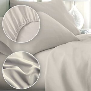 Bambuucell 6 Piece Full Size Sheet Set, Beige- Supremely soft, durable, breathable, hypoallergenic