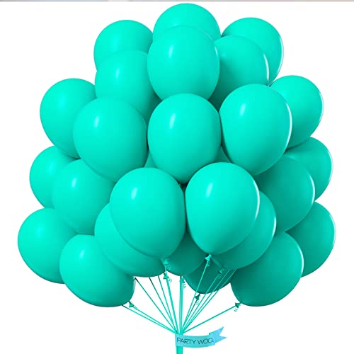 PartyWoo Teal Balloons, 50 pcs 12 Inch Teal Blue Balloons, Turquoise Balloons for Balloon Garland or Balloon Arch as Birthday Party Decorations, Wedding Decorations, Baby Shower Decorations, Teal-Y69