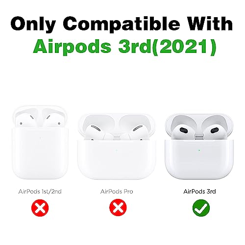 Mulafnxal Case for Airpods 3 3rd Generation Cute Soft Silicone 3D Funny Fun Character for Air pod 3 (2021) Cover Cartoon Fashion Designer Skin Ring Kits Cases for Kids Boys Girls Teen (Blue and White)