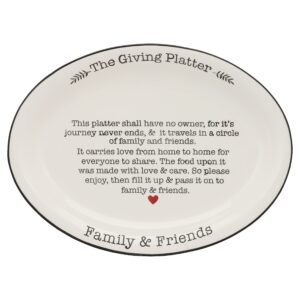 10 strawberry street plate giving platter, 15", black/white