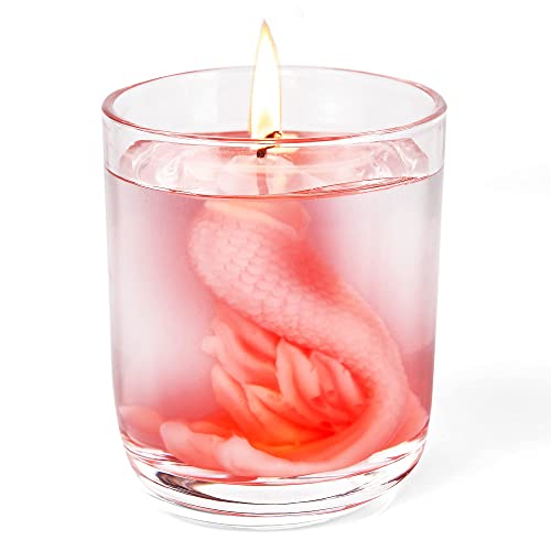 Scented Candle,Gift for Women,Natural no Toxic Organic Rose Jelly Gel Soy Wax Mermaid Jar Candles, Home Decorative Fragrance Candles Gift,Birthday Gift Idea,7.07 oz