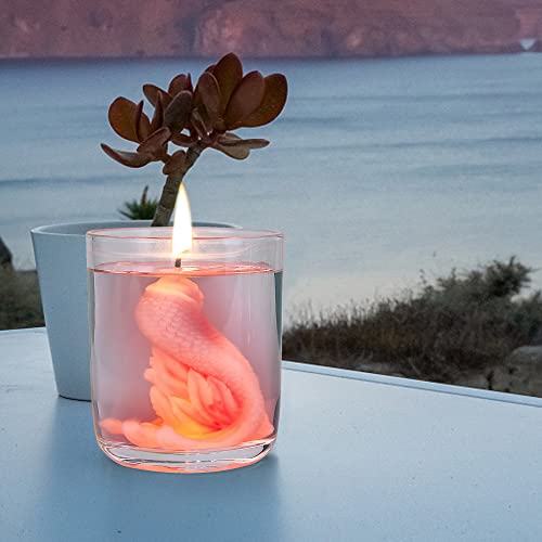 Scented Candle,Gift for Women,Natural no Toxic Organic Rose Jelly Gel Soy Wax Mermaid Jar Candles, Home Decorative Fragrance Candles Gift,Birthday Gift Idea,7.07 oz