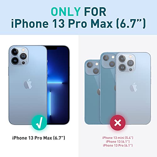 i-Blason Cosmo Series for iPhone 13 Pro Max Case 6.7 inch (2021 Release), Slim Full-Body Stylish Protective Case with Built-in Screen Protector (Blue Butterfly)