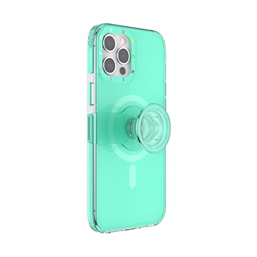 PopSockets: iPhone 12 Pro Max Case for MagSafe with Phone Grip and Slide, Case for iPhone 12 Pro Max, Wireless Charging Compatible- Spearmint