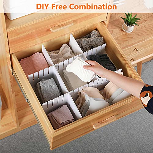 KnnRiim 10Pcs Drawer Dividers,15.75" x 3.55",Drawer Separators,Extremely Thick,Kitchen Adjustable Drawer Organizers,Large Adjustable Drawer Organizer for Underwear,DIY Storage Organizer Separator, Socks, Makeup, Kitchen Cutlery, Bedroom, Dresser ,Desk ,Of