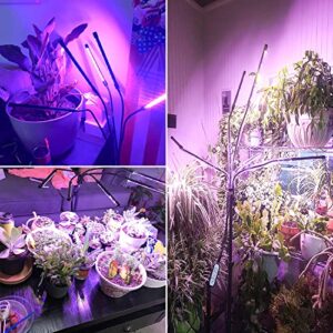 Wolezek Grow Lights for Indoor Plants, Upgraded [5-Heads] Full Spectrum Plant Lights with Stand, LED Plant Grow Lights Indoor with Auto 4/8/12H Timer, Dual Remote, Adjustable Tripod 15-61in