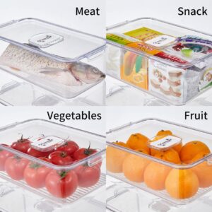 VELMADE Food Storage Containers with Lids 2 PCs, Airtight Food Containers for Kitchen Organization, Pantry Storage for Fridge, Refrigerator & Freezer, Fresh Keeper with Steam Vents, Clear