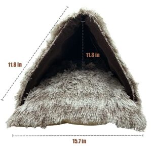 Rabbit Warm Hideout Tent Guinea Pig Foldable Bed Small Animal Pet Winter Warm House for Dwarf Rabbits Hamster Bunny Ferrets Rats Hedgehogs Chinchilla