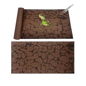 tfwadmx reptile carpet sand mat for bearded dragon terrarium substrate liner brown reversible lizard bedding mats for cage leopard gecko tortoise turtle snake chameleon with tweezer 20"x 39"(2 pcs)