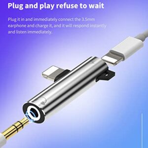 Headphone Adapter Lightning to 3.5mm Aux Audio Jack and Charging Extender Dongle Earphone Headset Splitter Compatible with Iphone 11 12 13 Mini Pro Max Xs Xr X 7 8 Plus Ipad Air Para Converter Earbud