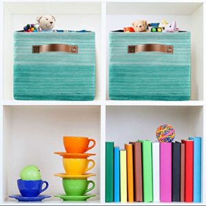 CHIFIGNO Personalized Dog Toy Storage Basket with Handles, Teal Customized Pet's Name Foldable Storage Box Organizer Bag for Clothes Storage Toys Storage, 1PC