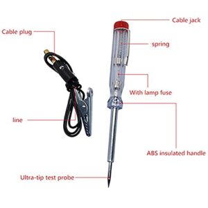 Atmneris Auto Circuit Tester 6V 12V 24V Test Light with Indicator Bulb Car Probe Pen for Low Voltage Systems,S