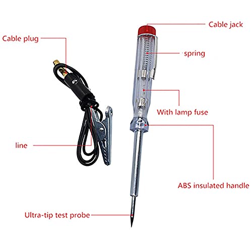 Atmneris Auto Circuit Tester 6V 12V 24V Test Light with Indicator Bulb Car Probe Pen for Low Voltage Systems,S