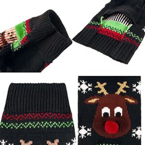 Mogoko Christmas Reindeer Dog Sweater Knitwear Cat Apparel Soft Thickening Warm Pup Dogs Shirt Winter Puppy Fleece Sweater for Xmas Cold Winter