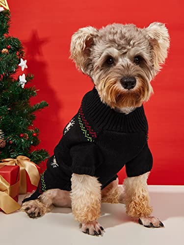 Mogoko Christmas Reindeer Dog Sweater Knitwear Cat Apparel Soft Thickening Warm Pup Dogs Shirt Winter Puppy Fleece Sweater for Xmas Cold Winter