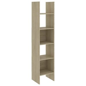 Tidyard Bookcase with Storage Shelves Display Rack Book Cabinet Organizer Chipboard Bookshelf Sonoma Oak for Living Room, Bedroom, Home Furniture 15.7 x 13.8 x 70.9 Inches (W x D x H)