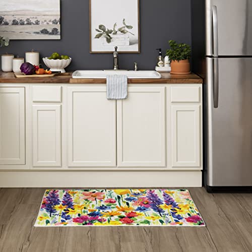 Mohawk Home Machine Washable Spring Kitchen Mat, Spring Bouquet Blush Pink (1'6" x 2'6")