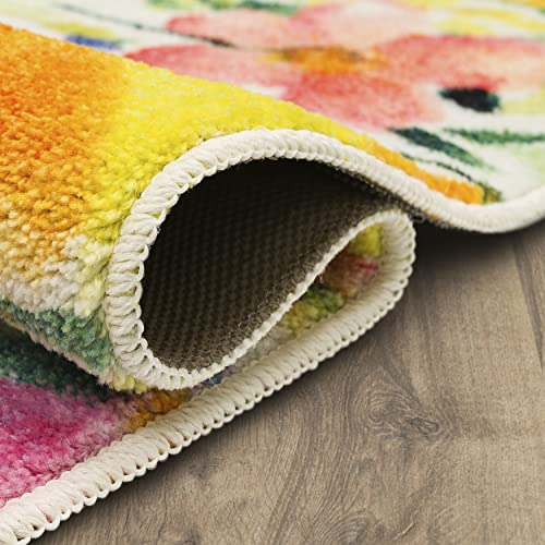 Mohawk Home Machine Washable Spring Kitchen Mat, Spring Bouquet Blush Pink (1'6" x 2'6")