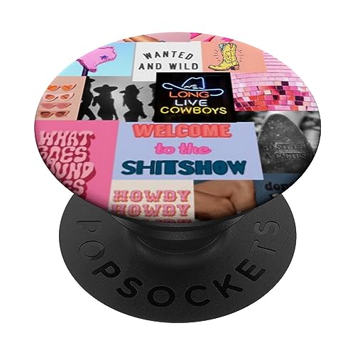 Pink Western Indie Cowgirl Aesthetic Yeehaw Howdy Country PopSockets Standard PopGrip