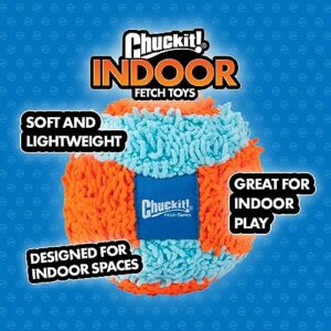 Chuckit! Indoor Super Slider Dog Self Fetch Squeaker Toy -Glides Harmlessly On Most Indoor Surfaces