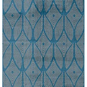 Leona Barker Blue and Light Grey 6'5" x 9'3" by Linon