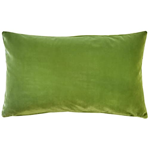 Castello Velvet Throw Pillows, 12x20 Inch Rectangular, Complete Pillow - Cover & Polyfill Pillow Insert (15+ Colors) Summer Green