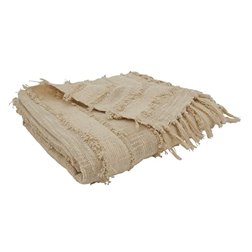 SARO LIFESTYLE Fringe Design Throw Blanket 50"x60"