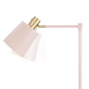 Globe Electric 67502 Lex 60" Floor Lamp, Rose, Gold Accents, in-Line On-Off Foot Switch, Pink