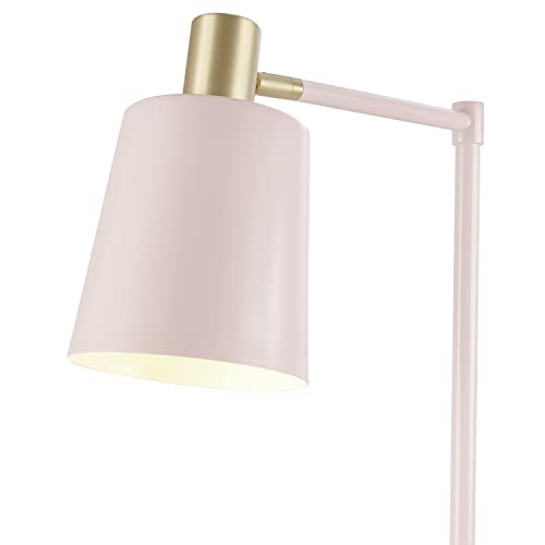 Globe Electric 67502 Lex 60" Floor Lamp, Rose, Gold Accents, in-Line On-Off Foot Switch, Pink