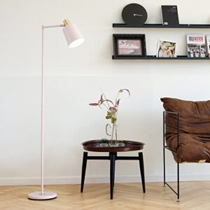 Globe Electric 67502 Lex 60" Floor Lamp, Rose, Gold Accents, in-Line On-Off Foot Switch, Pink