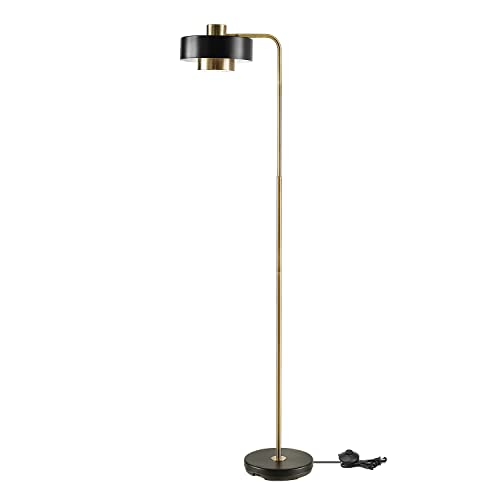 Globe Electric 67491 Felipe Floor Lamps, Antique Brass, Black Accent