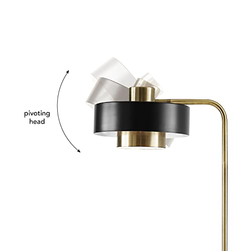 Globe Electric 67491 Felipe Floor Lamps, Antique Brass, Black Accent