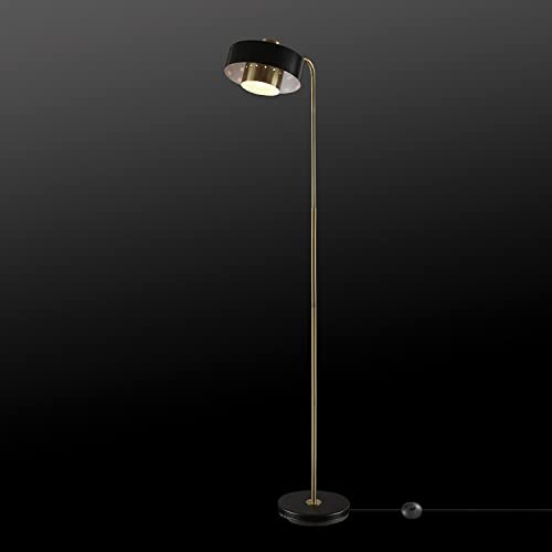 Globe Electric 67491 Felipe Floor Lamps, Antique Brass, Black Accent