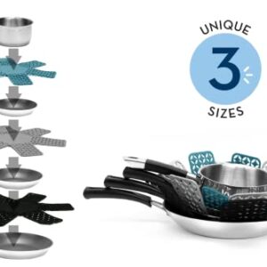 S&T INC. Pot and Pan Protectors, Cookware and Pan Protectors for Stacking and Organization, 3 Different Sizes, 3 Pack