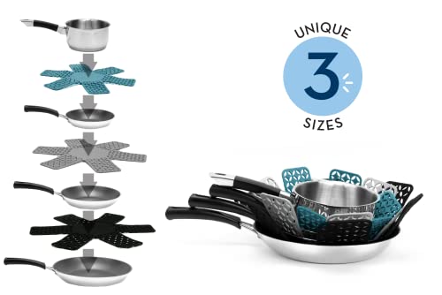 S&T INC. Pot and Pan Protectors, Cookware and Pan Protectors for Stacking and Organization, 3 Different Sizes, 3 Pack