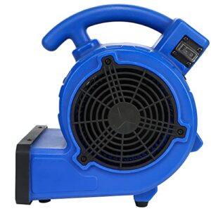 simple deluxe air mover, 305 cfm mini floor blower fan for water damage, blue, 12 inch (hifanxfloordryer6b)